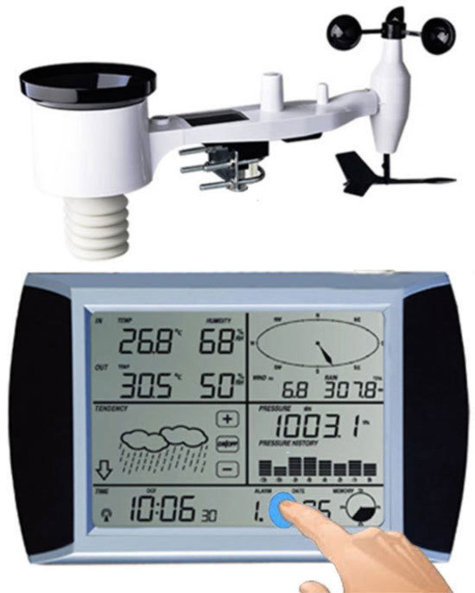 TESA Solar Powered Touch Panel Weather Center with PC interface WS1081 ...